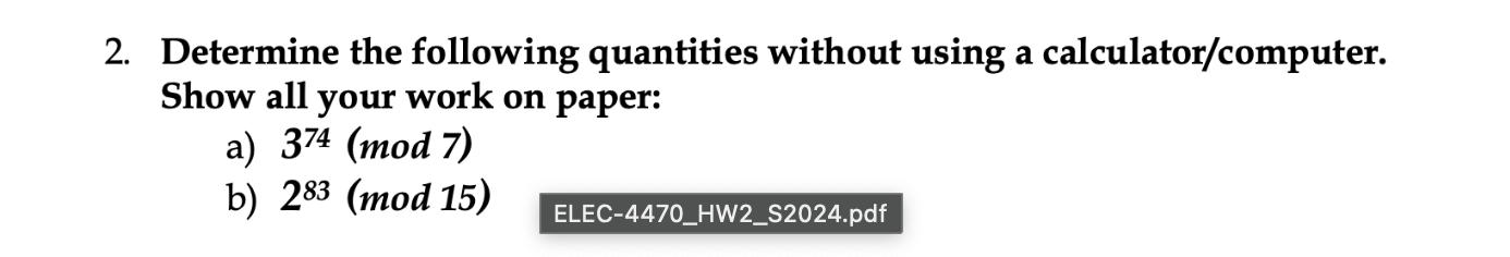 Solved Determine the following quantities without using a | Chegg.com