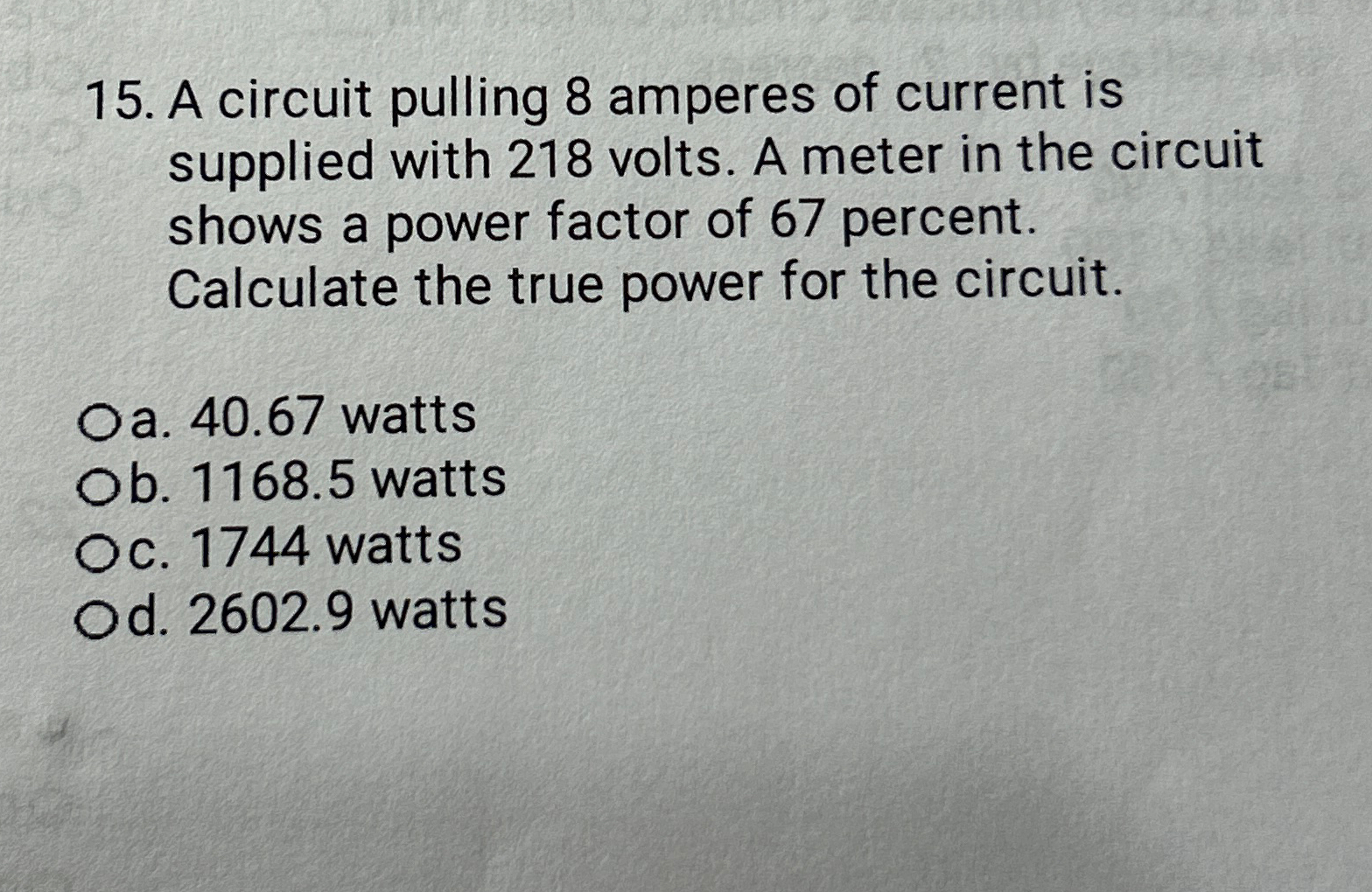 Solved A circuit pulling 8 ﻿amperes of current is supplied | Chegg.com