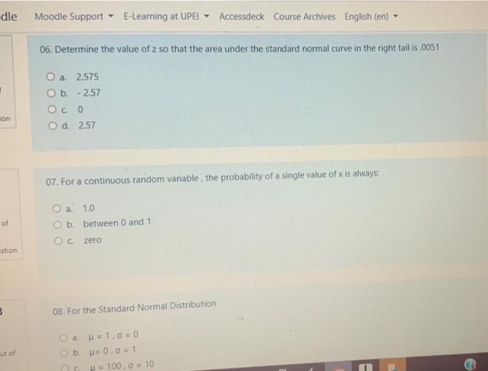Solved dle Moodle Support - E-Learning at UPEI - Accessdeck | Chegg.com