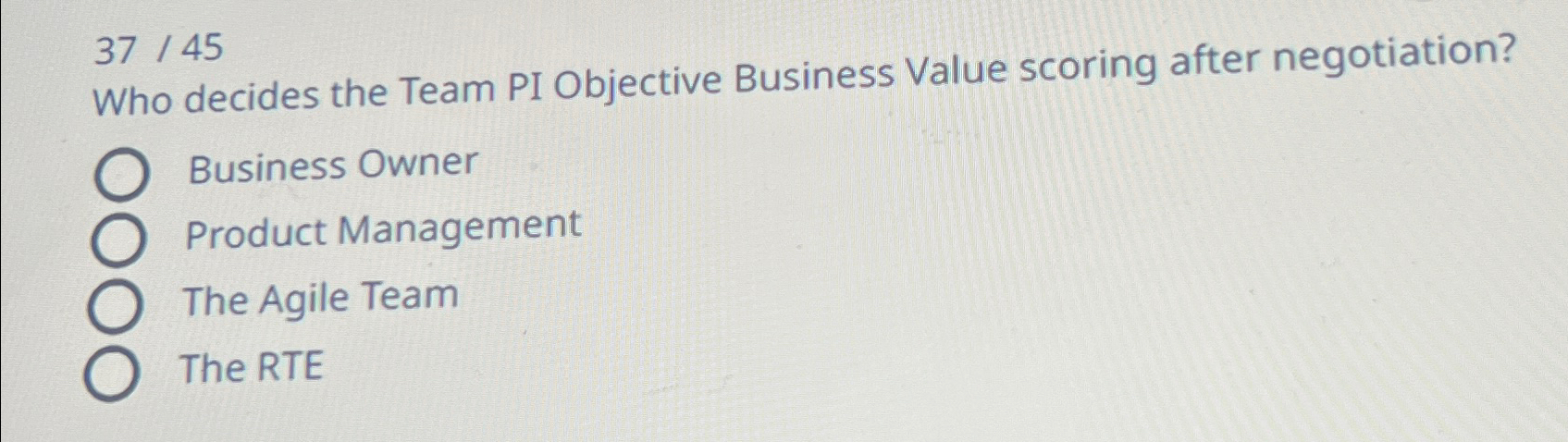 Solved 3745Who decides the Team PI Objective Business Value | Chegg.com