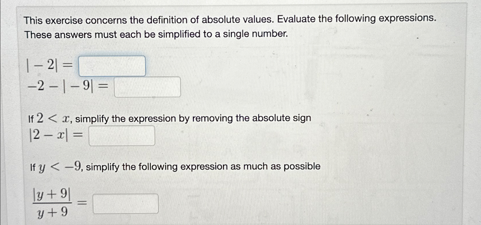 Solved This exercise concerns the definition of absolute | Chegg.com
