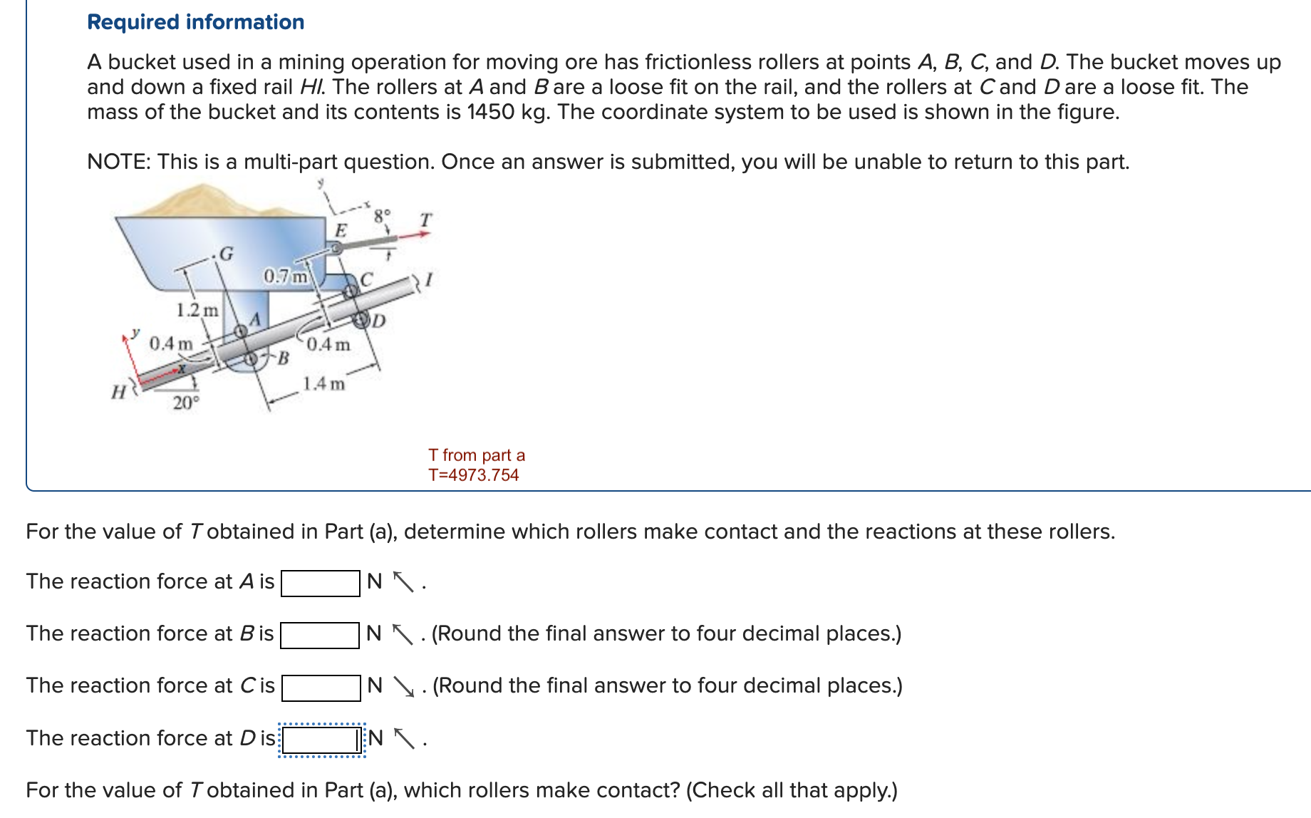 Solved Required informationA bucket used in a mining | Chegg.com
