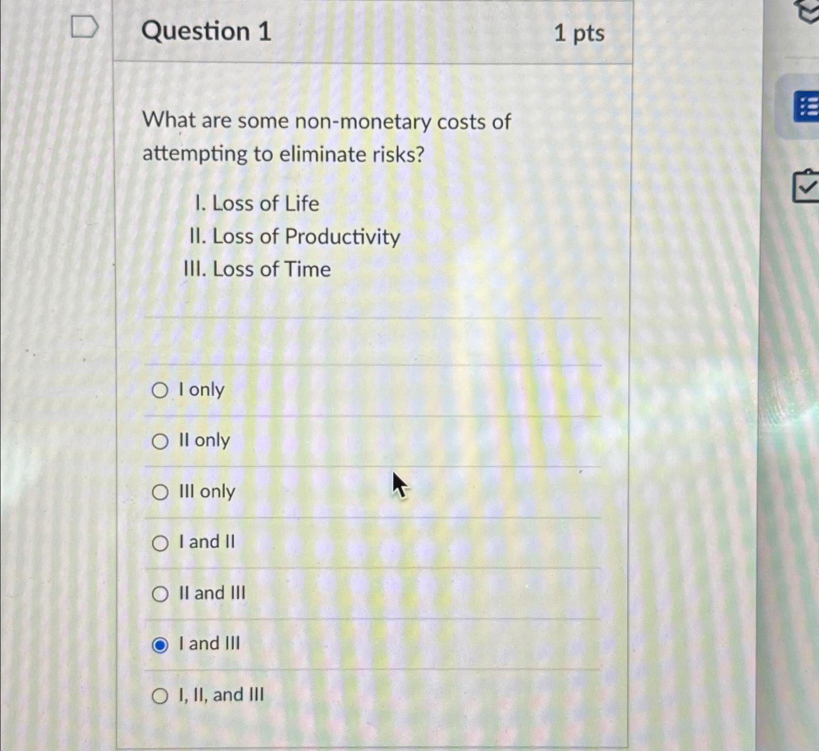 Solved Question 11ptsWhat are some non-monetary costs of | Chegg.com