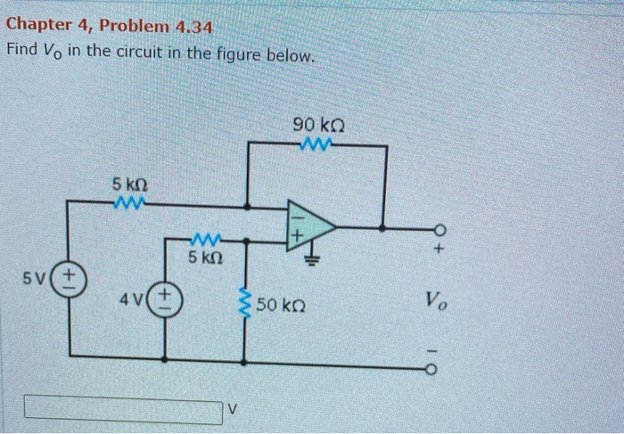 Solved Chapter 4, Problem 4.34 Find Vo in the circuit in the | Chegg.com