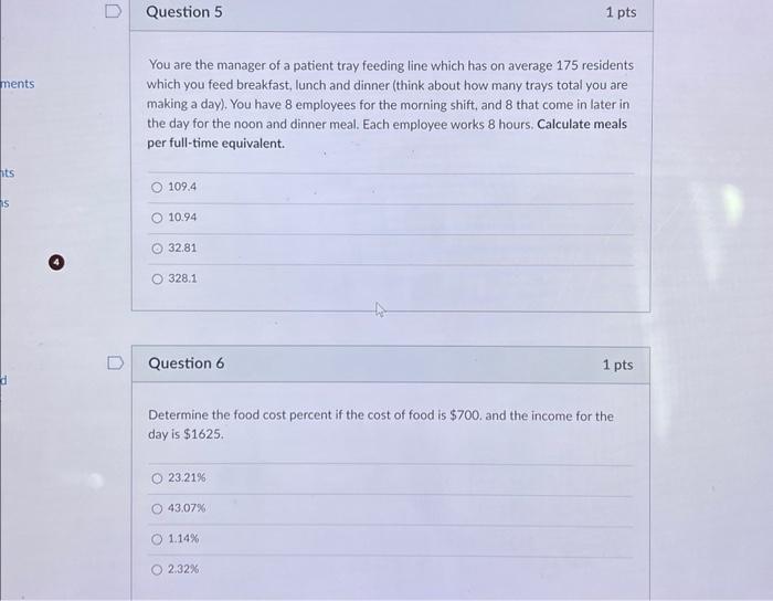 Solved You are the manager of a patient tray feeding line | Chegg.com