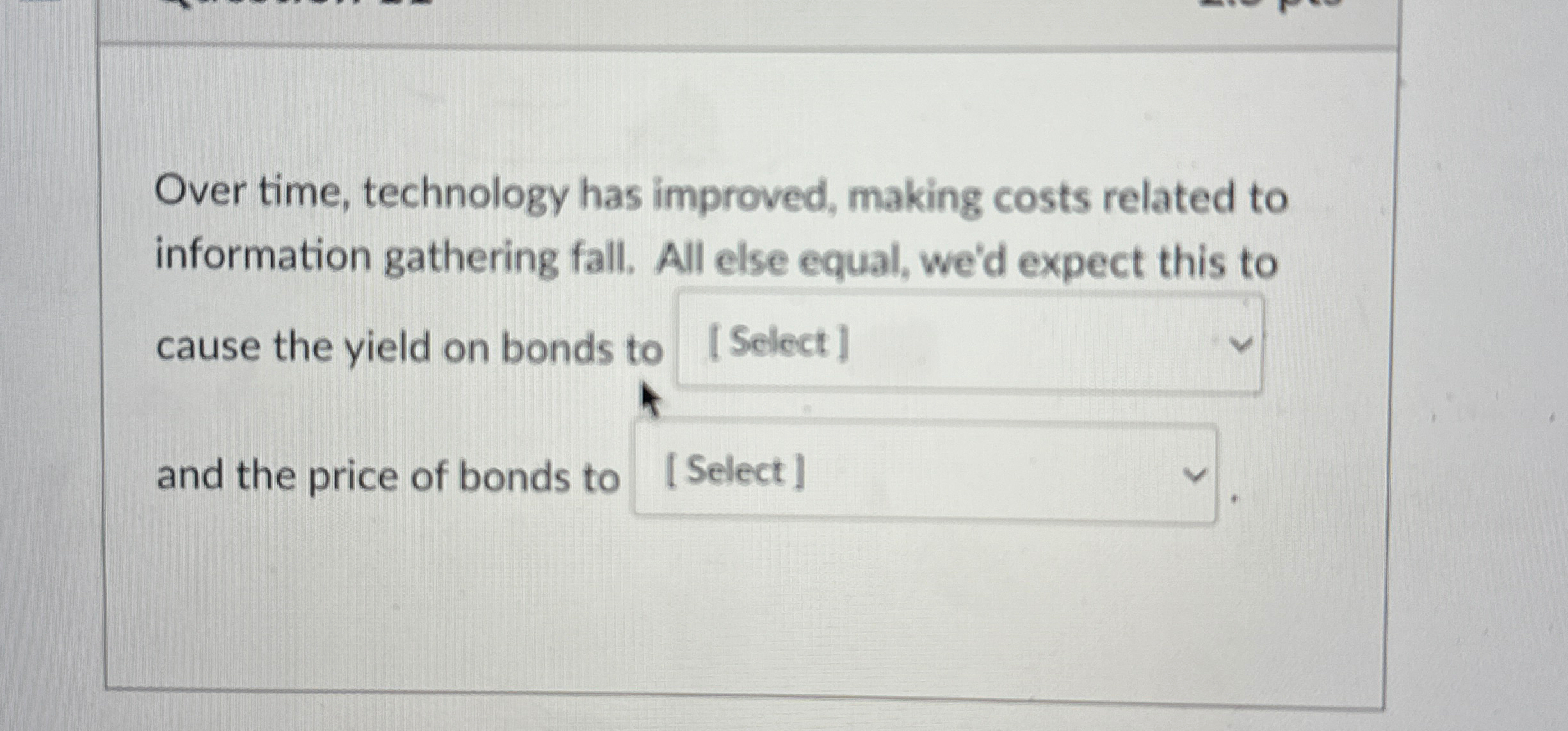 Solved Over time, technology has improved, making costs | Chegg.com
