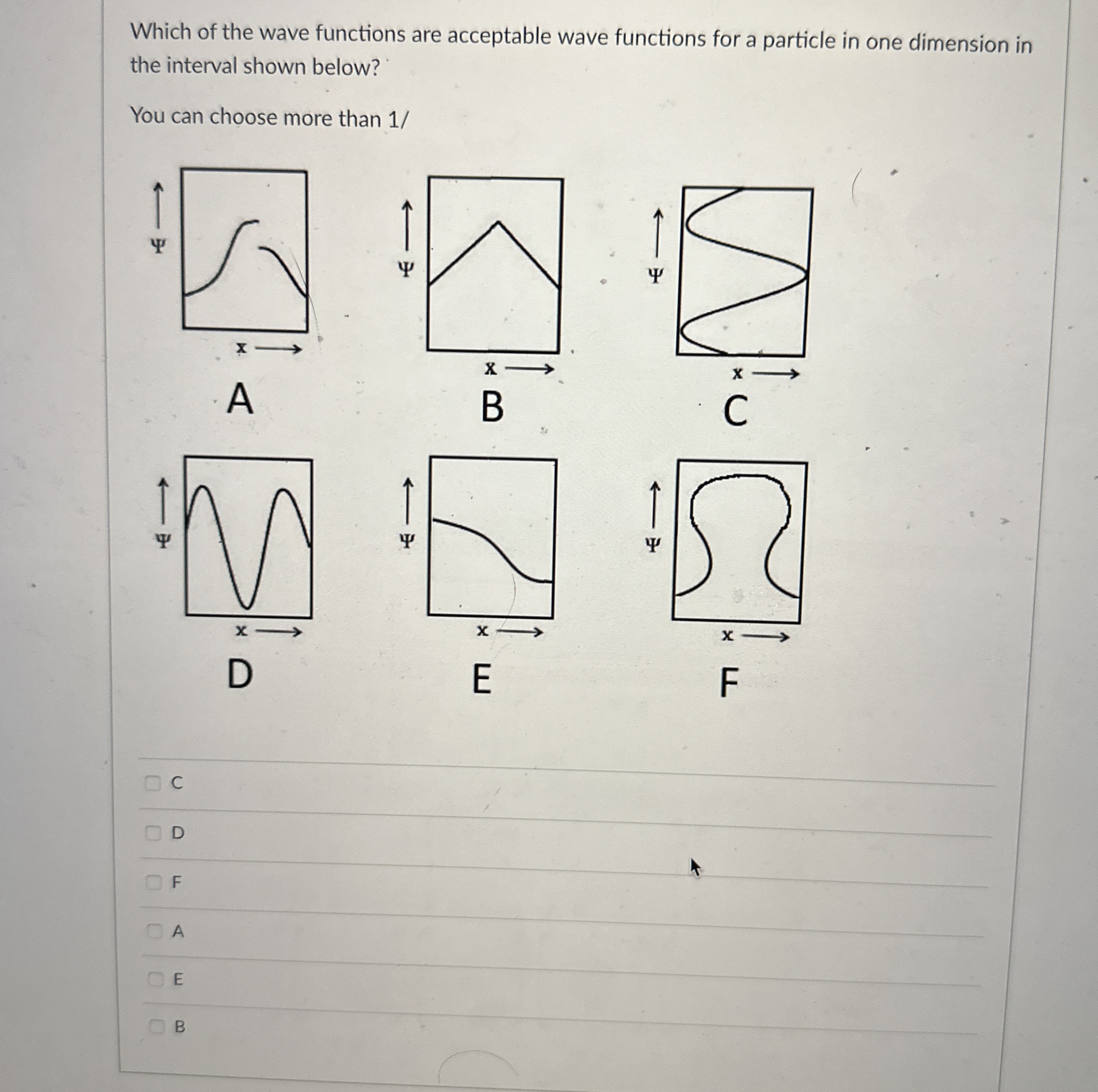 Which of the wave functions are acceptable wave | Chegg.com