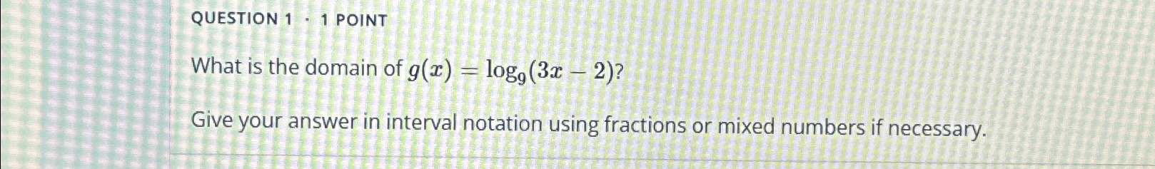Solved QUESTION 1 - 1 ﻿POINTWhat is the domain of | Chegg.com