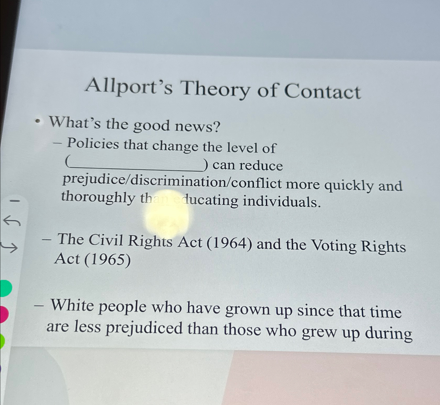 Solved Allport's Theory of Contact-What's the good | Chegg.com