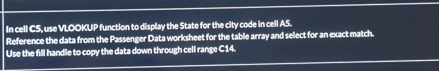Solved In cell C5, ﻿use VLOOKUP function to display the | Chegg.com