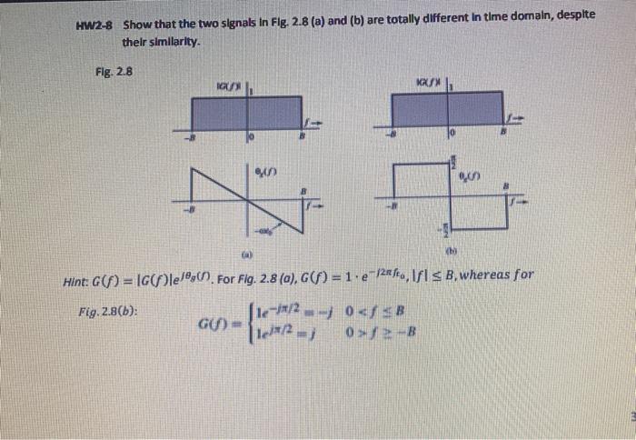 Solved HW2-8 Show that the two signals in Fig. 2.8 (a) and | Chegg.com