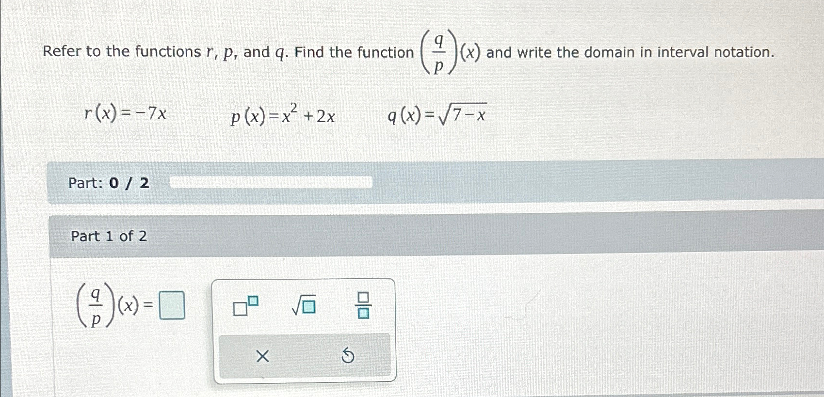 Solved Refer to the functions r,p, ﻿and q. ﻿Find the | Chegg.com