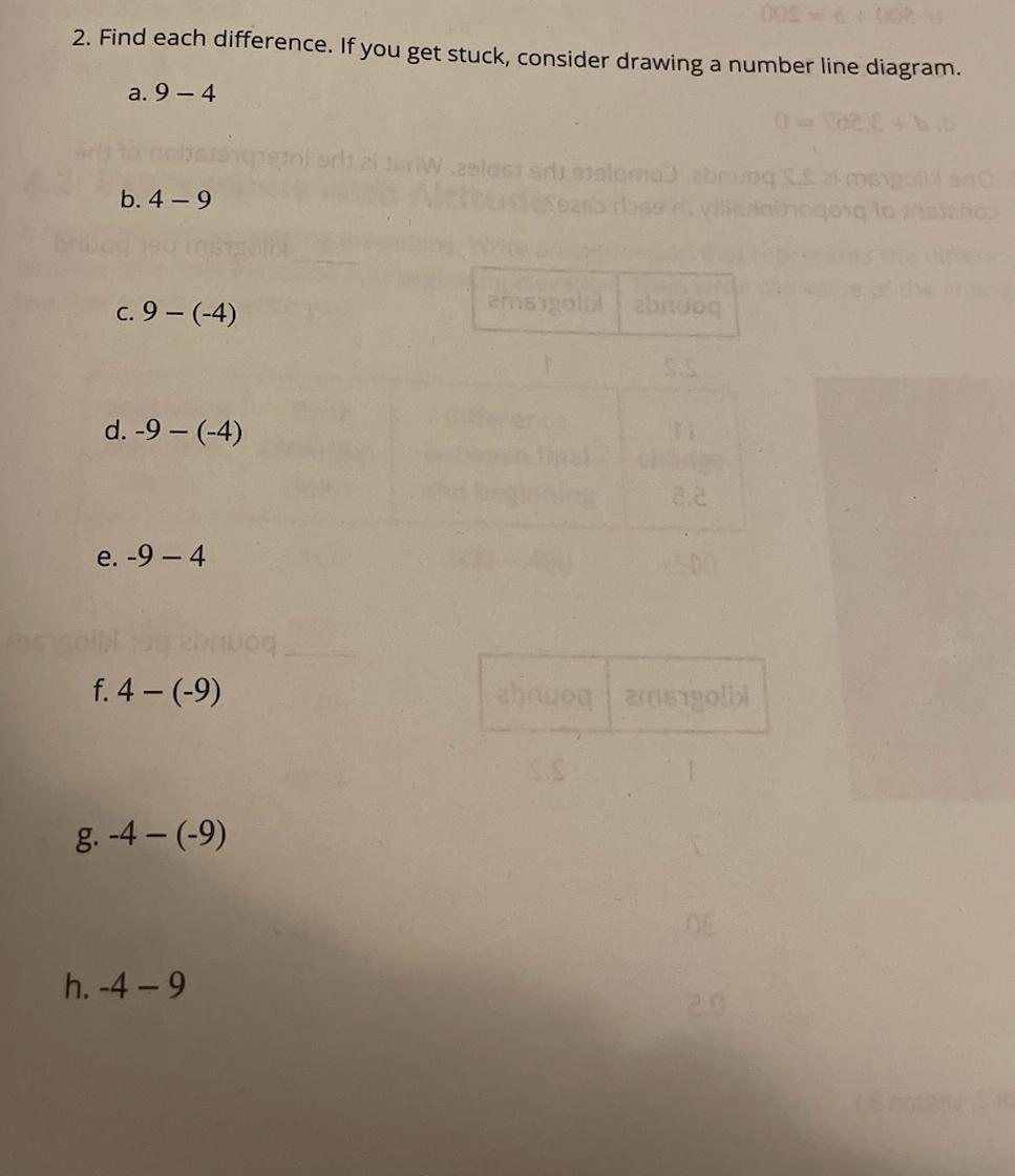 Solved Find each difference. If you get stuck, consider | Chegg.com