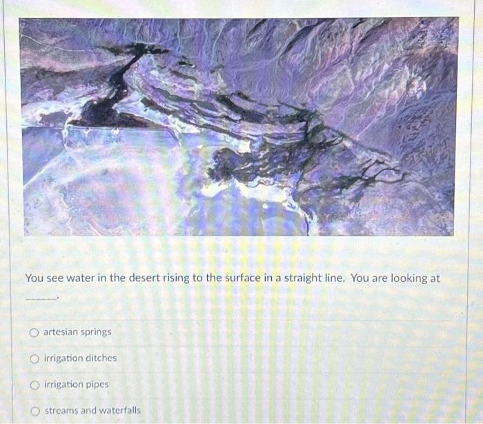Solved You see water in the desert rising to the surface in | Chegg.com