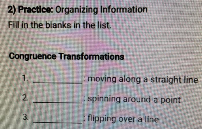 Solved 1) Practice: Drawing Inferences Fill in the blanks in | Chegg.com