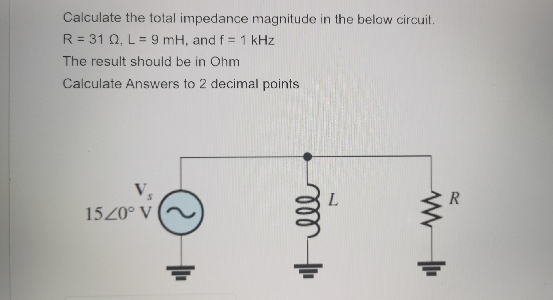 Solved Find Itot magnitude at the resonant frequency in the | Chegg.com