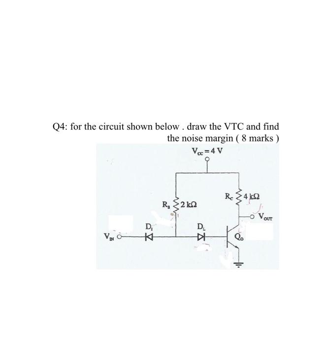 Solved Q4: for the circuit shown below . draw the VTC and | Chegg.com