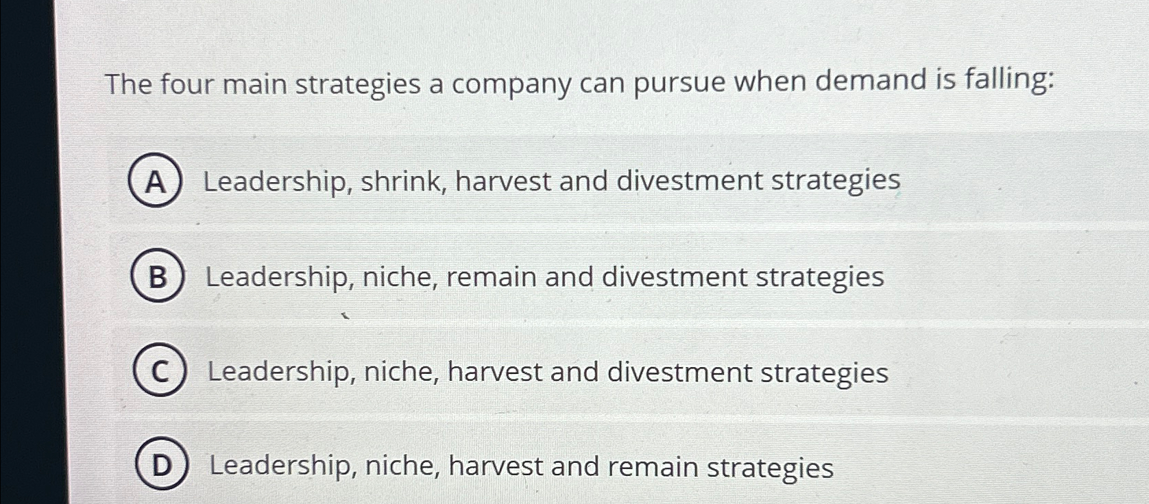 Solved The four main strategies a company can pursue when | Chegg.com