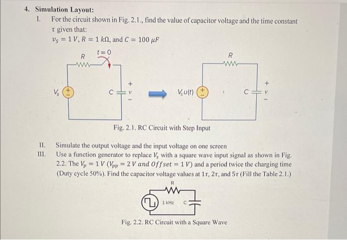 Solved 4. Simulation Layout: I. For the circuit shown in | Chegg.com