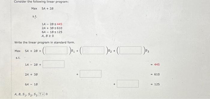 Solved Consider the following linear program: Max s.t. | Chegg.com