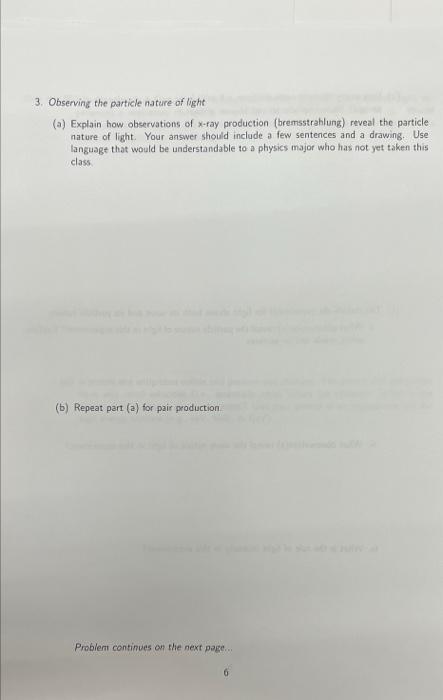 Solved 3. Observing the particle nature of light (a) Explain | Chegg.com