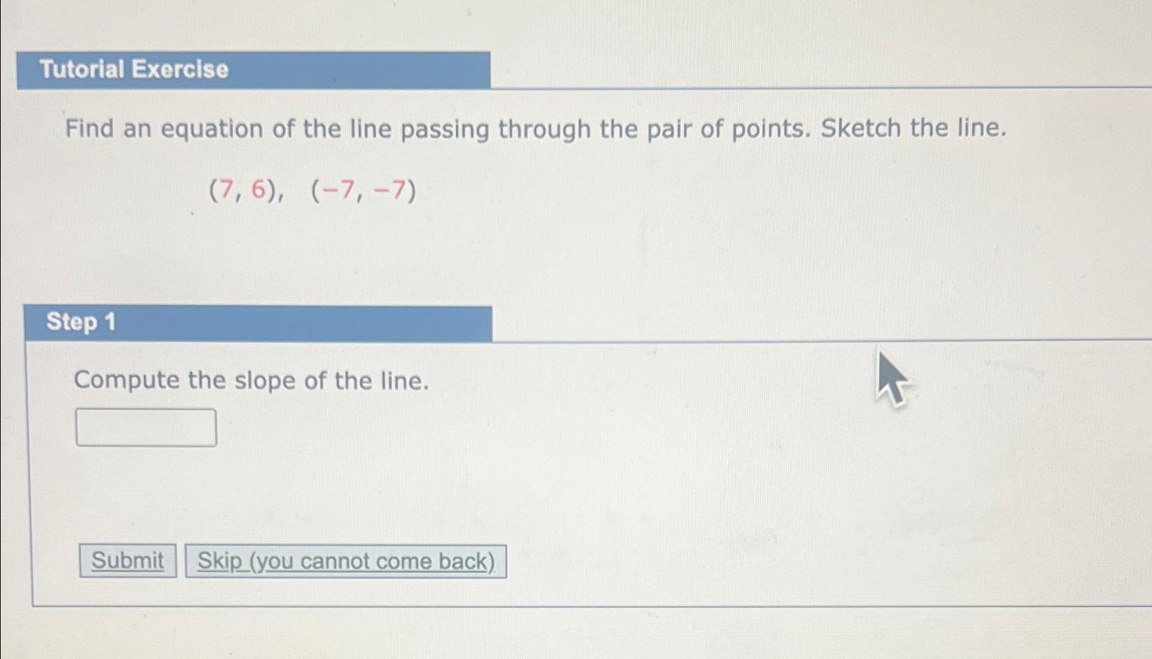 Solved Tutorial Exercisefind An Equation Of The Line Passing