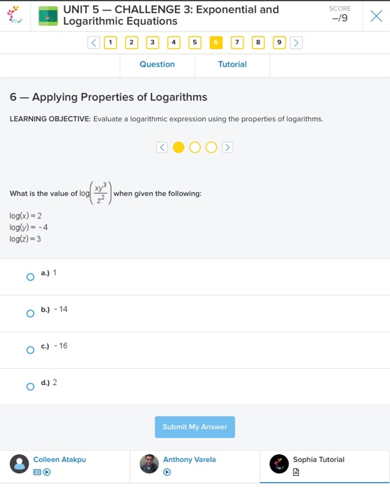 Solved UNIT 5 - CHALLENGE 3: Exponential and Logarithmic | Chegg.com