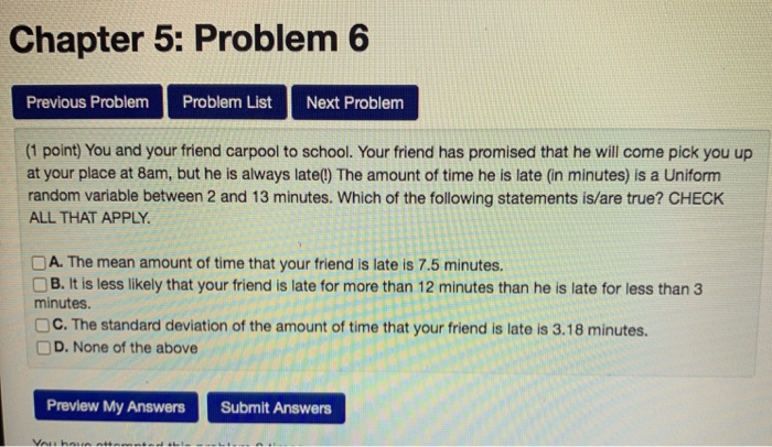 Solved Chapter 5 Problem 4 Previous Problem Problem List 3877