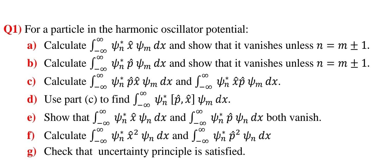 Solved 21) For a particle in the harmonic oscillator | Chegg.com