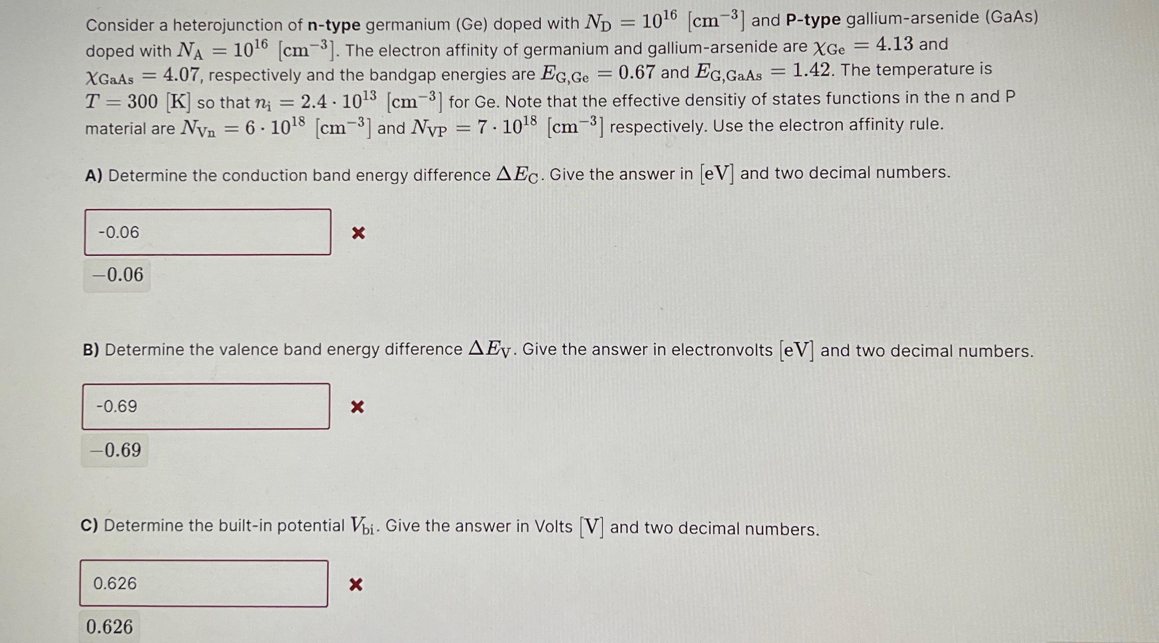 Solved Consider a heterojunction of n-type germanium (Ge) | Chegg.com