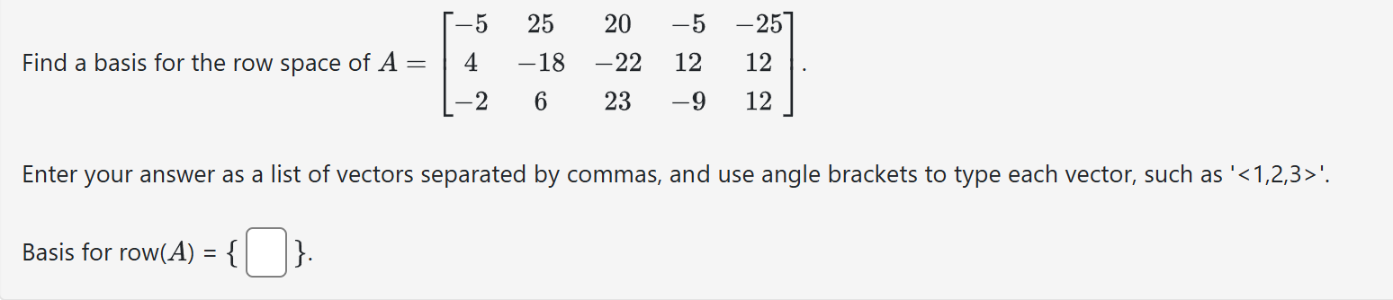 Find a basis for the row space | Chegg.com