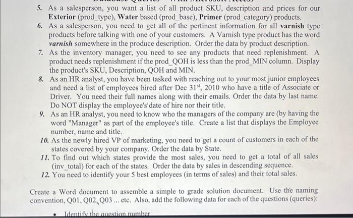 Buad 2020 Assignment 5 Database Queries 