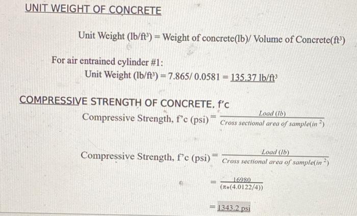 Solved Using table values, find missing volume/ unit weight | Chegg.com