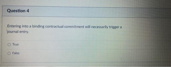 Solved Entering into a binding contractual commitment will | Chegg.com