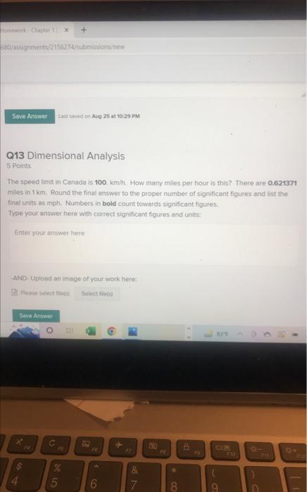 Solved Q13 Dimensional Analysis 5 Points The speed limit in | Chegg.com