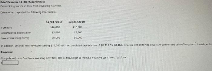 Solved Briet Exercise 11−30 (Aloorithmic) Determining Net | Chegg.com