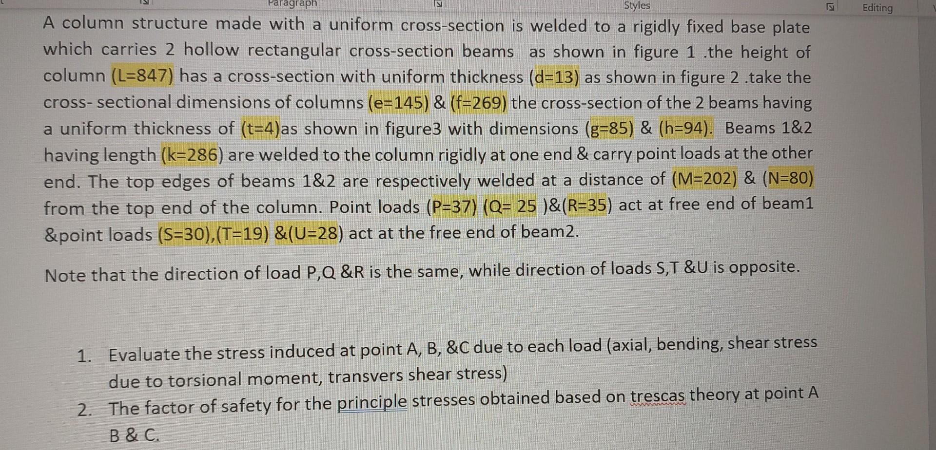 Solved A column structure made with a uniform cross-section | Chegg.com