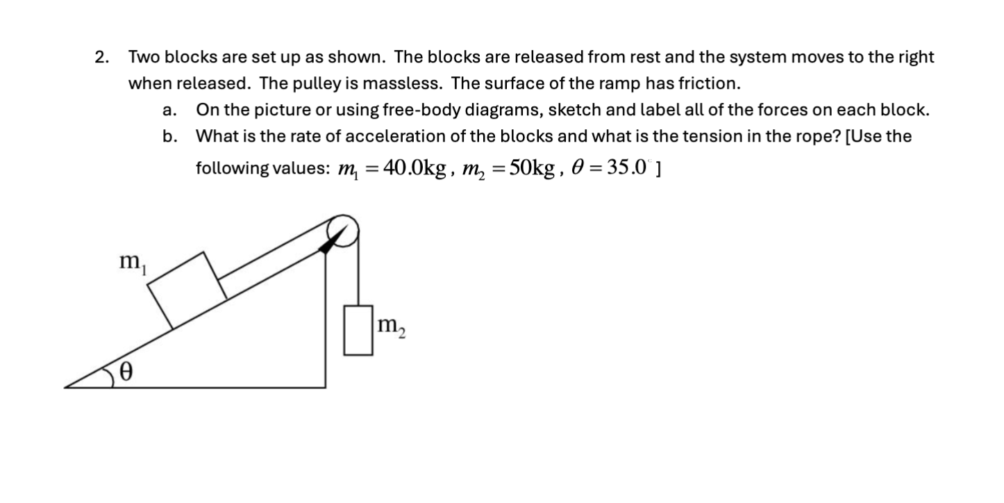 Solved Two blocks are set up as shown. The blocks are | Chegg.com Solved Two blocks are set up as shown. The blocks are | Chegg.com