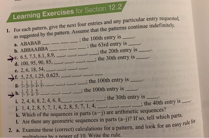 Solved Learning Exercises for Section 12.2 1. For each | Chegg.com