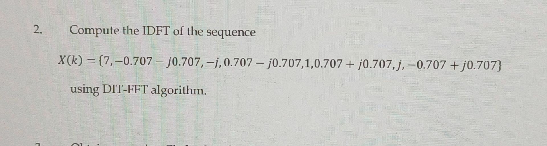 Solved Compute the IDFT of the | Chegg.com