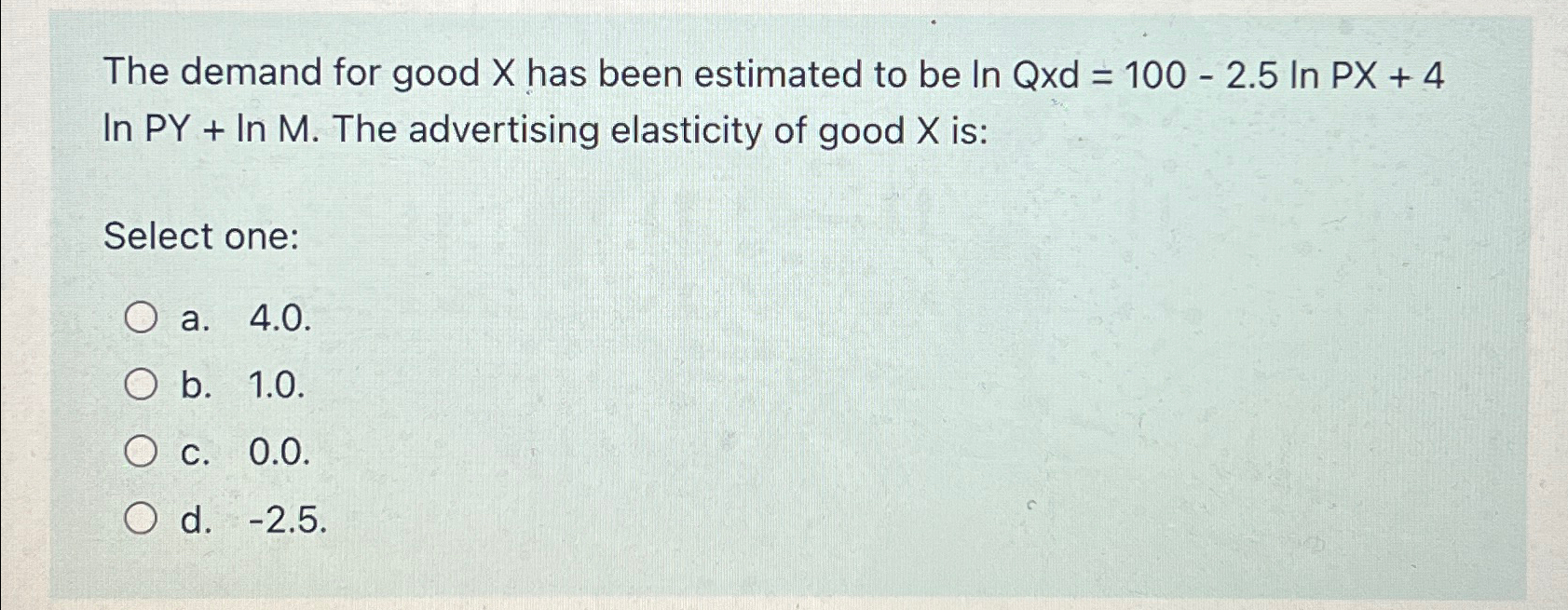 Solved The demand for good X has been estimated to be | Chegg.com