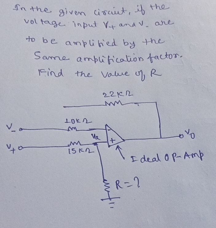 Solved In the given circuit, if the voltage input V+and | Chegg.com