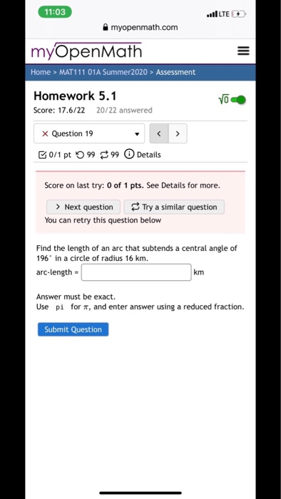 Solved GllLTE 11:03 myopenmath.com myOpenMath Home > MAT111 | Chegg.com