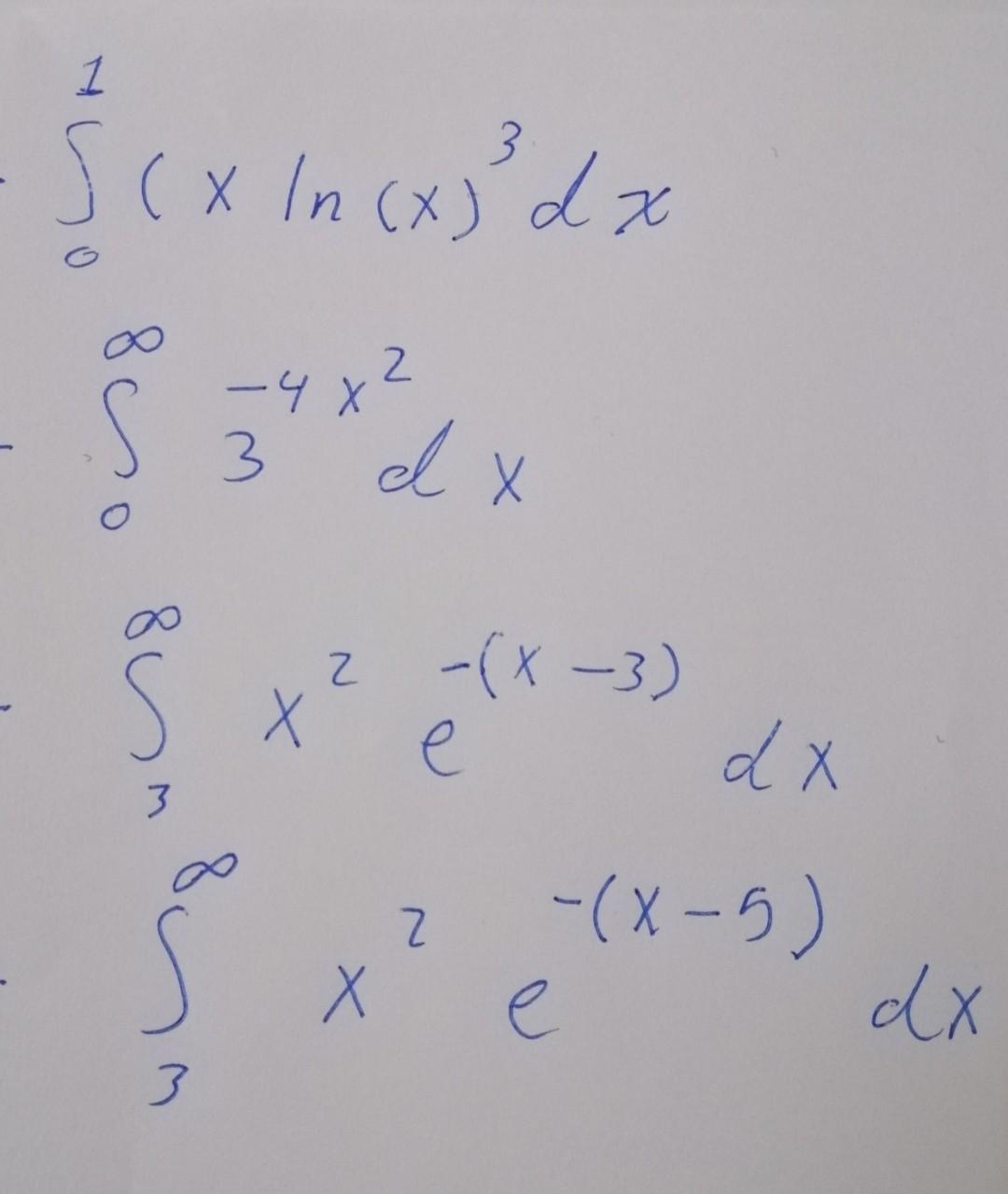 Solved 1 3 Sex In X Dx 2 S 4x² 3 El X X Х 2 X 3 е E Dx