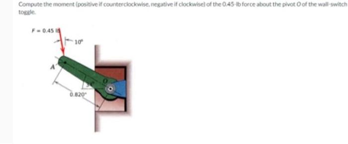Solved Compute the moment (positive if counterclockwise, | Chegg.com