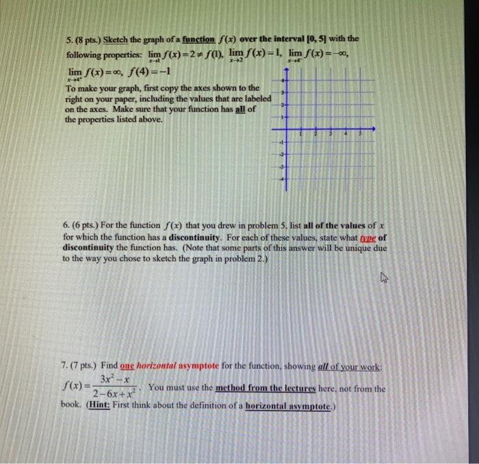 Solved 5. (8 pts.) Sketeh the graph of a function f(x) over | Chegg.com