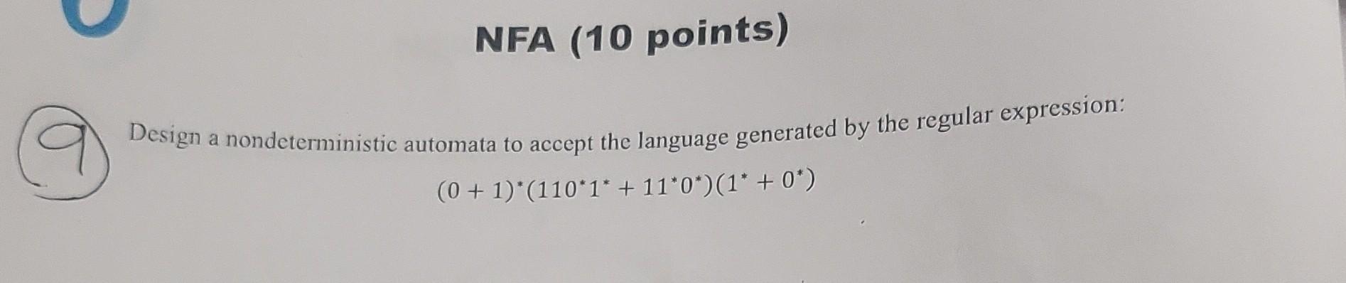 Solved Design A Nondeterministic Automata To Accept The