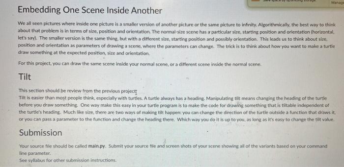 Project 5: Turtle Patterns || ** Problem Expected | Chegg.com