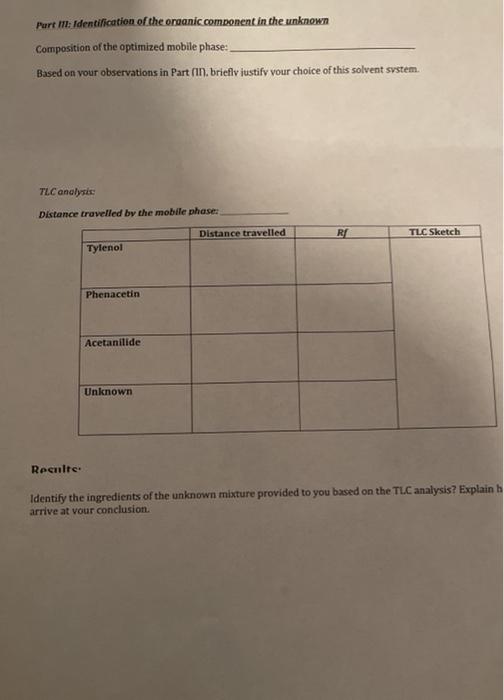 CHEM 3361 Week 1: Thin Layer Chromatography Worksheet | Chegg.com