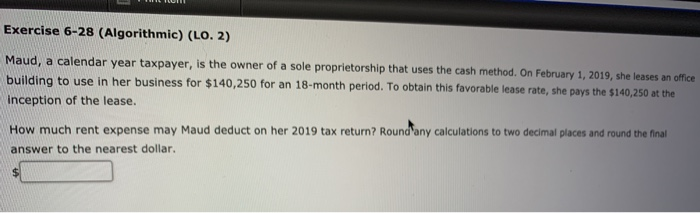 Solved Exercise 6-28 (Algorithmic) (LO. 2) Maud, a calendar | Chegg.com